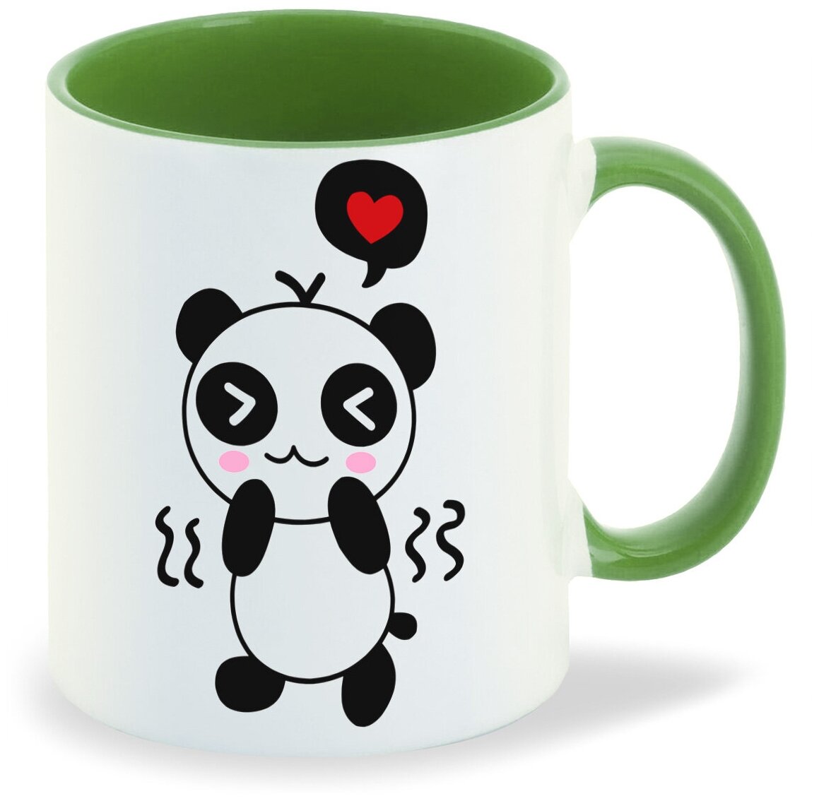 Кружка зеленый CoolPodarok Панда (есть пара)