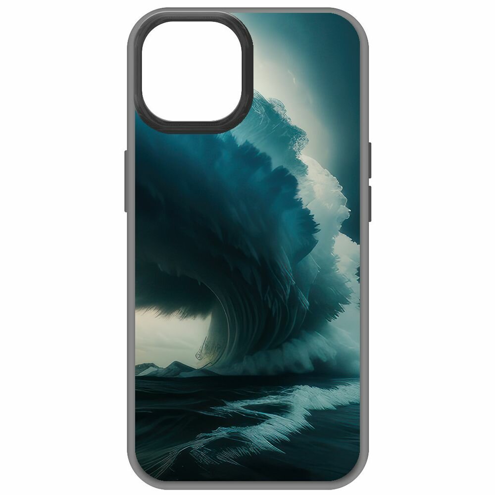 Чехол-накладка Krutoff Soft Case Торнадо для iPhone 15 черный