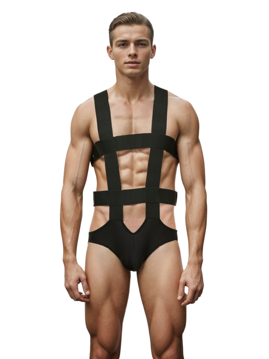 Мужской комбинезон боди черный LaBlinque LB15755 L/XL (48-50)