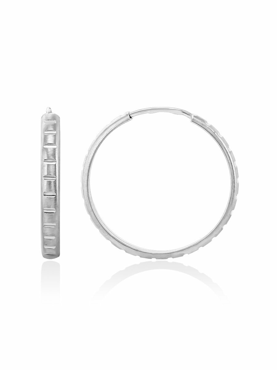 Серьги конго, серебро, 925 проба, родирование