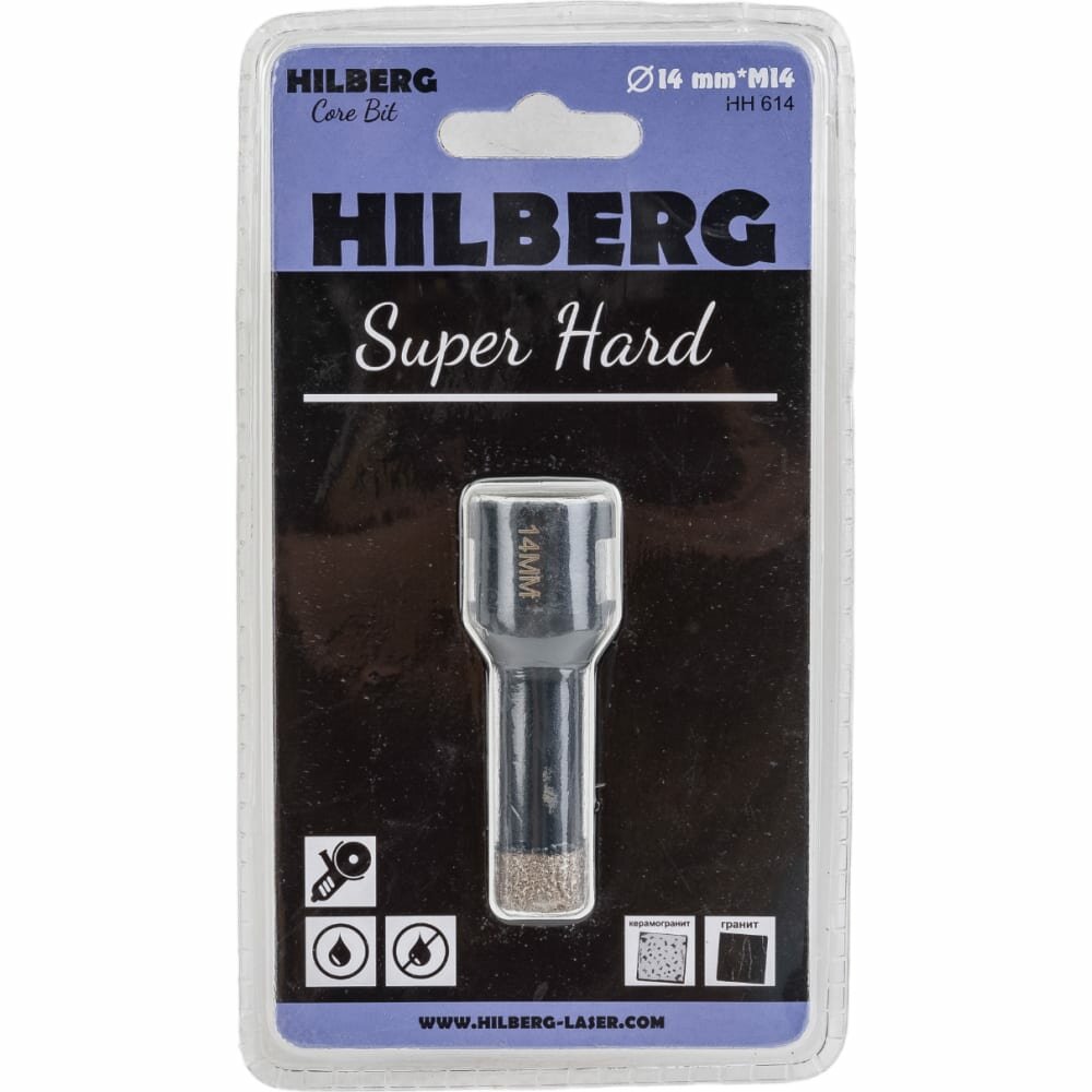 Алмазная коронка по керамике и керамограниту Hilberg Super Hard