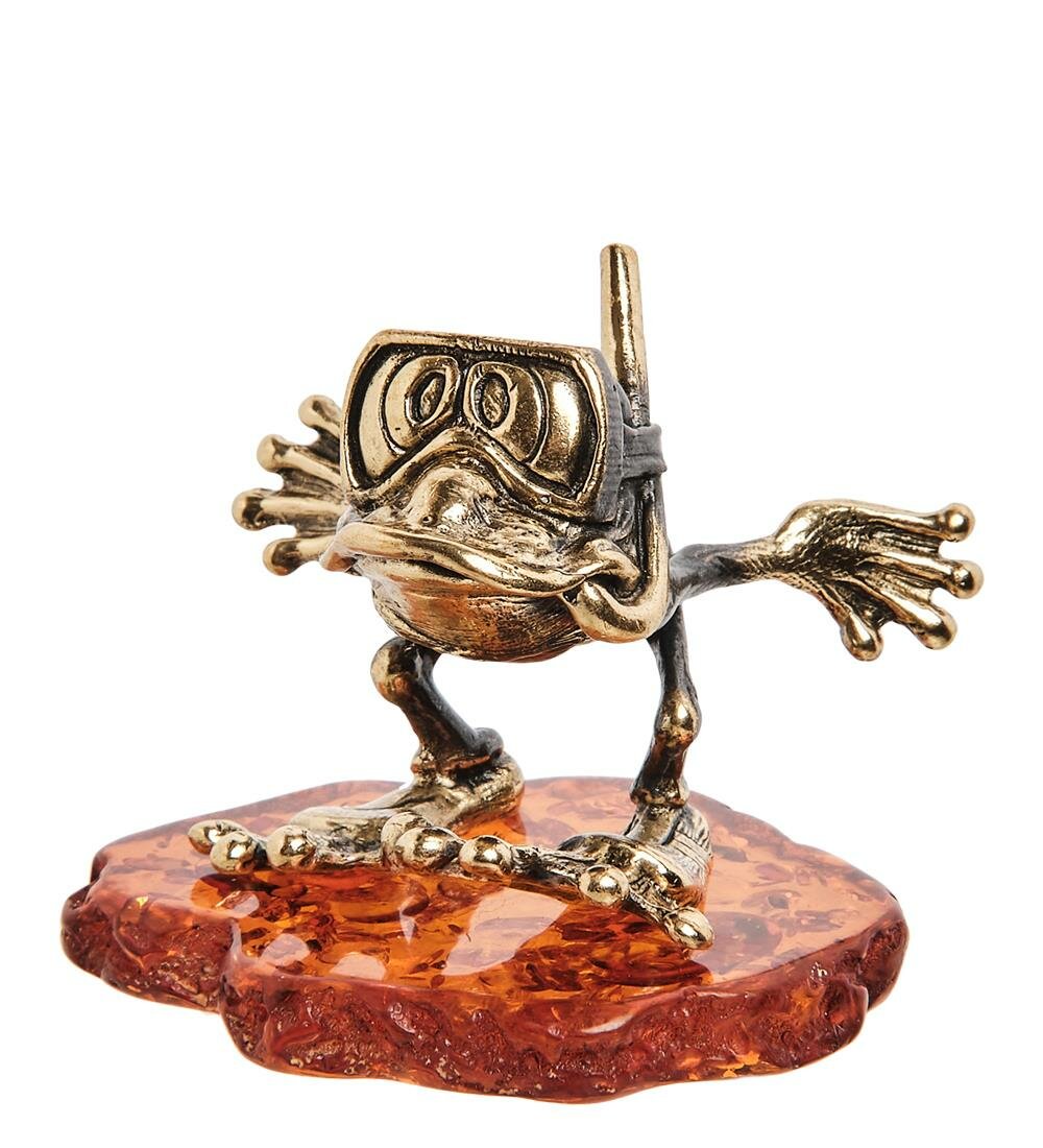 Фигурка Лягушонок дайвер (янтарь)