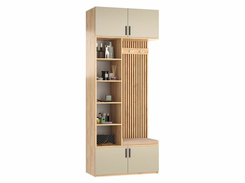 Прихожая в коридор "Дуглас 2" 90х240х50 Дуб крафт золотой / Бромелия