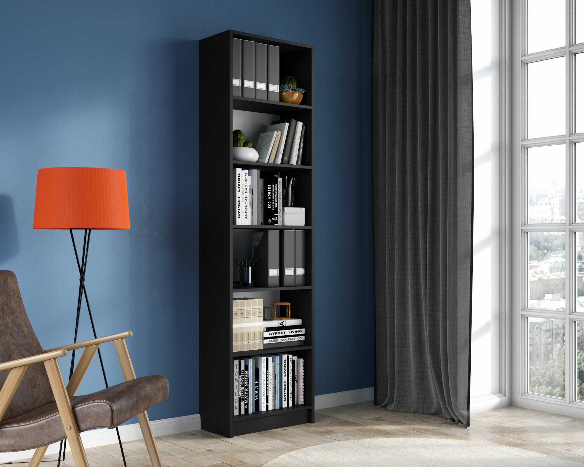 Стеллаж для книг "Билли 2" 40х202х28, черный