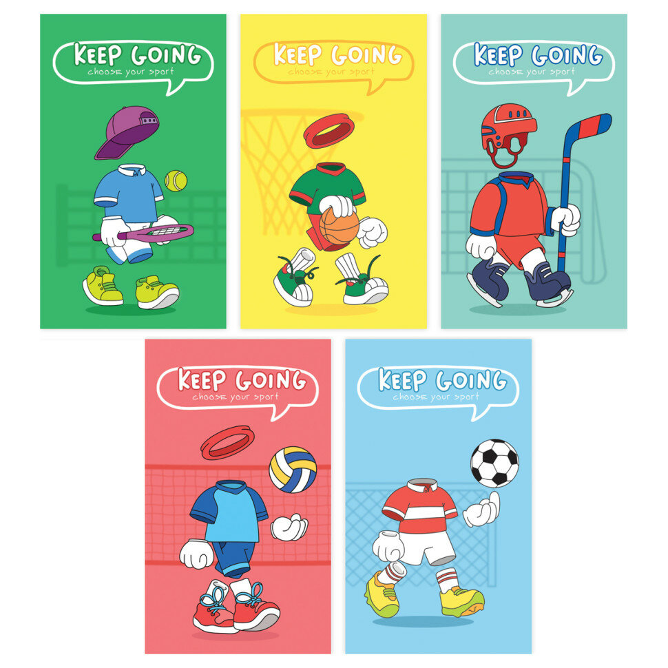 Блокнот А7 48л. на склейке BG "Твой спорт", 40 штук, 361235