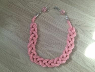 Колье, металл, стекло, бисер