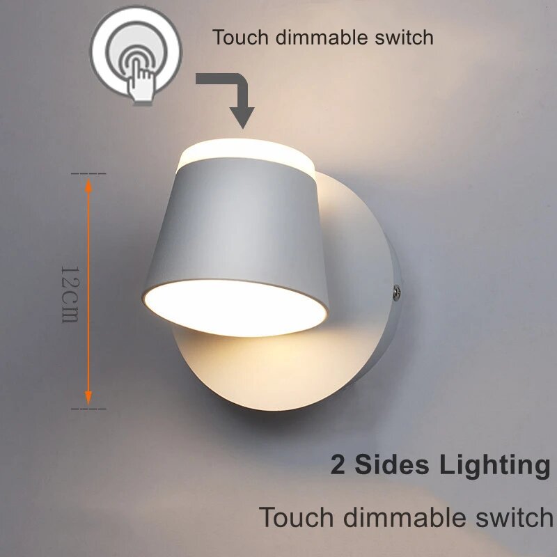 Настенная Светодиодная лампа в скандинавском стиле с выключателем, вращающийся на 350 градусов, с одной головкой, прикроватный светильник для чтения, освещение для спальни, отеля