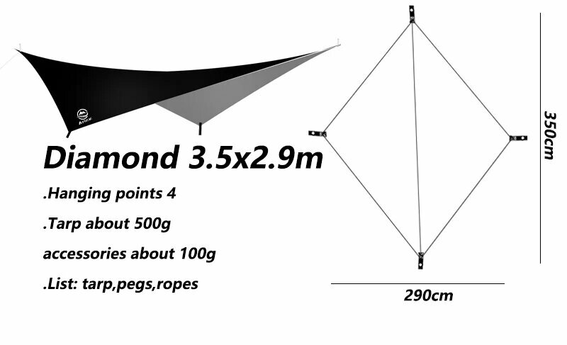 Брезент Diamond 3.5x2.9м, черный