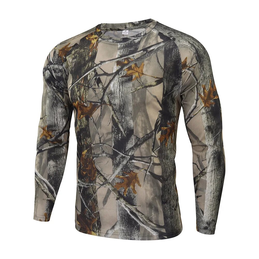 NANFOO Мужская спортивная футболка из полиэстера древесный камуфляж 3XL, Maple Leaves Camo