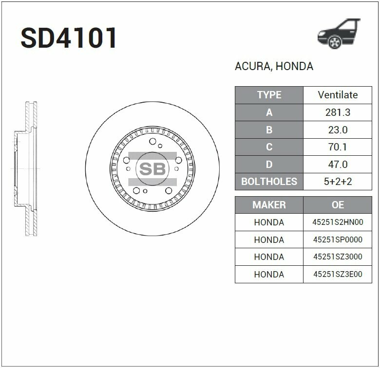 Диск Тормозной SANGSIN SD4101