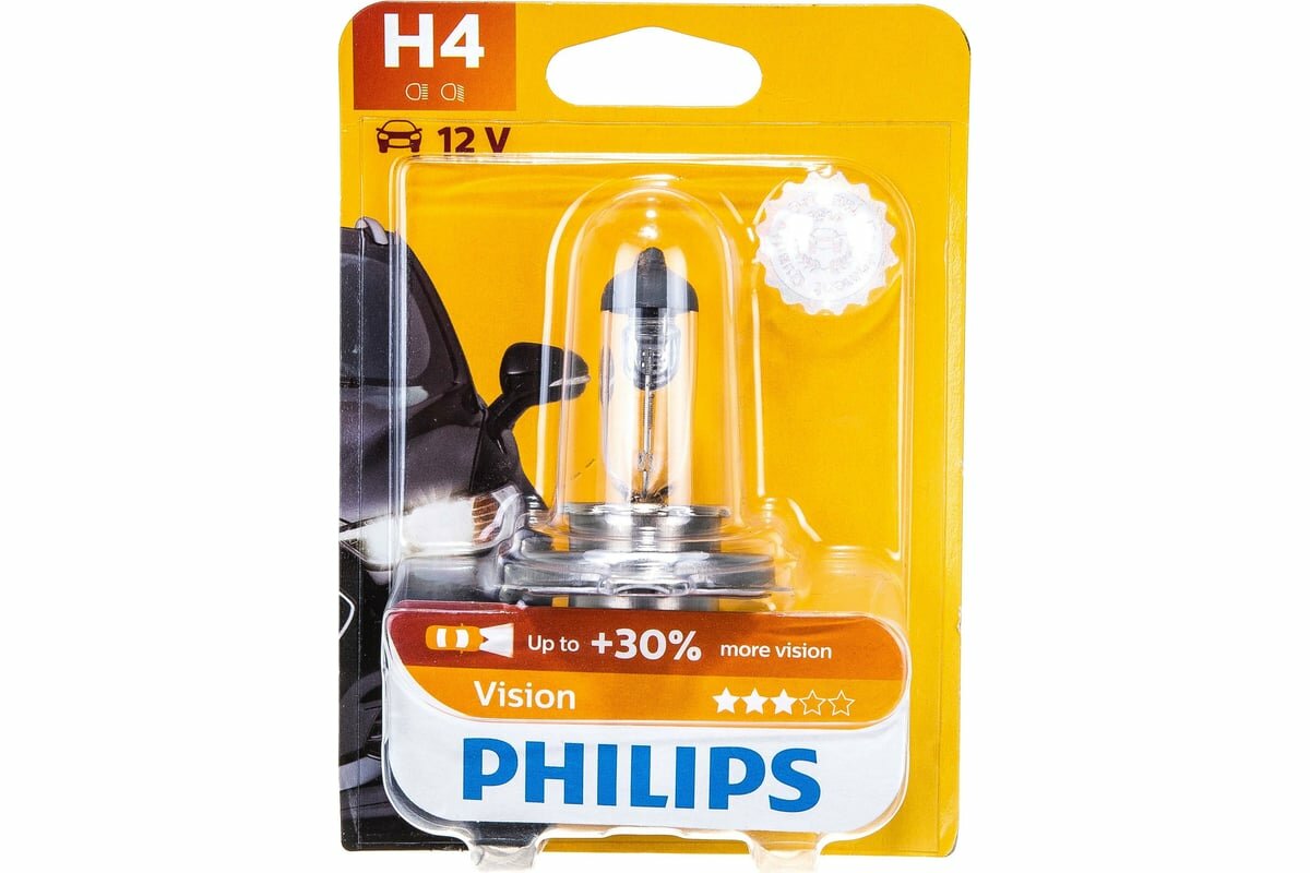 PHILIPS Автолампа H4 60,55 P43t-38+30 12V ,1,10 12342PRB1