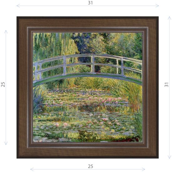 Картина Декор Депо Клода Моне Японский мостик Матовая бумага в раме без стекла 31х31 см