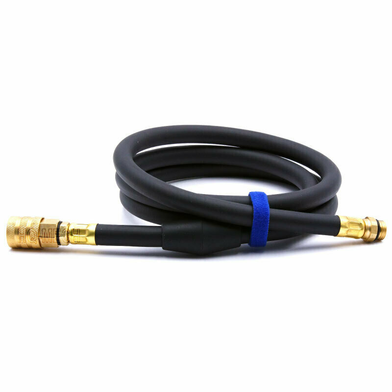 Шланг подкачки колес HQ-AH02-100-6x13, армированный каучук, усиленный 1м, 6x13 мм, 0-15 bar (max 60 bar), наконечник евро, 360 градусов