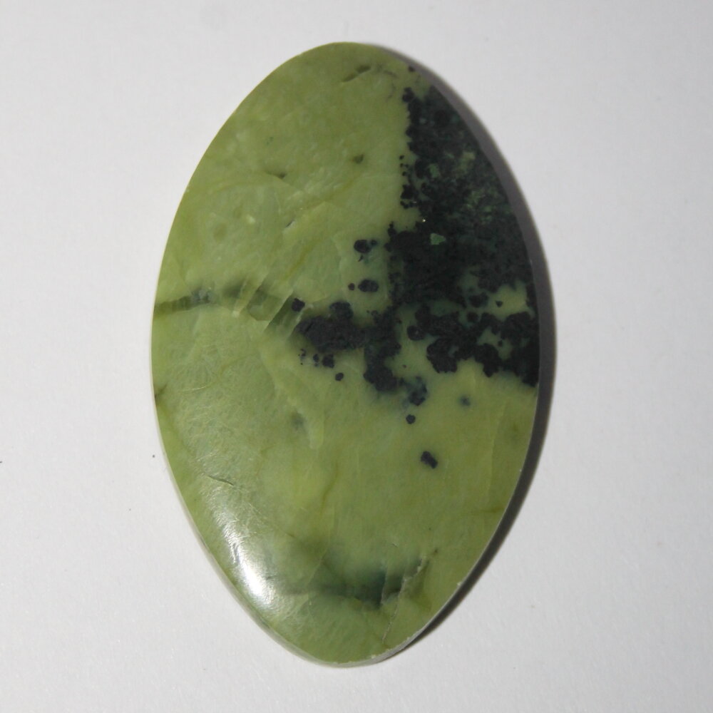 Офит кабошон, натуральный камень, 43х27х3 мм, Урал, "True Stones"