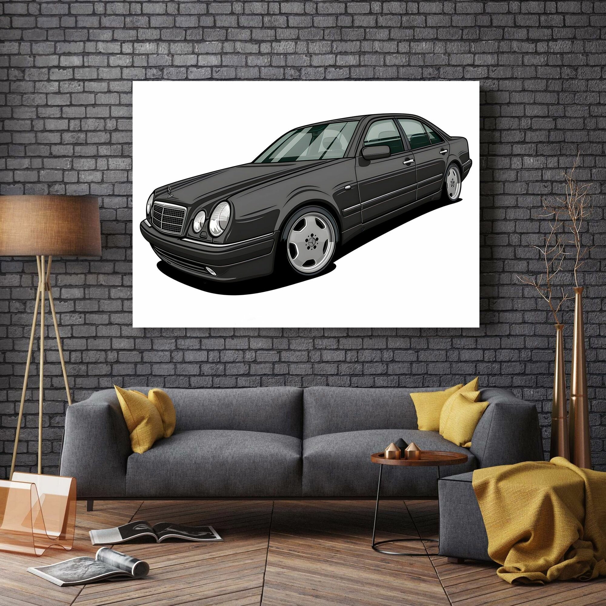 Leyla art Kартина на холсте "Mercedes-Benz w210 5.5 amg" Aрт по фото на холсте 30х40 см