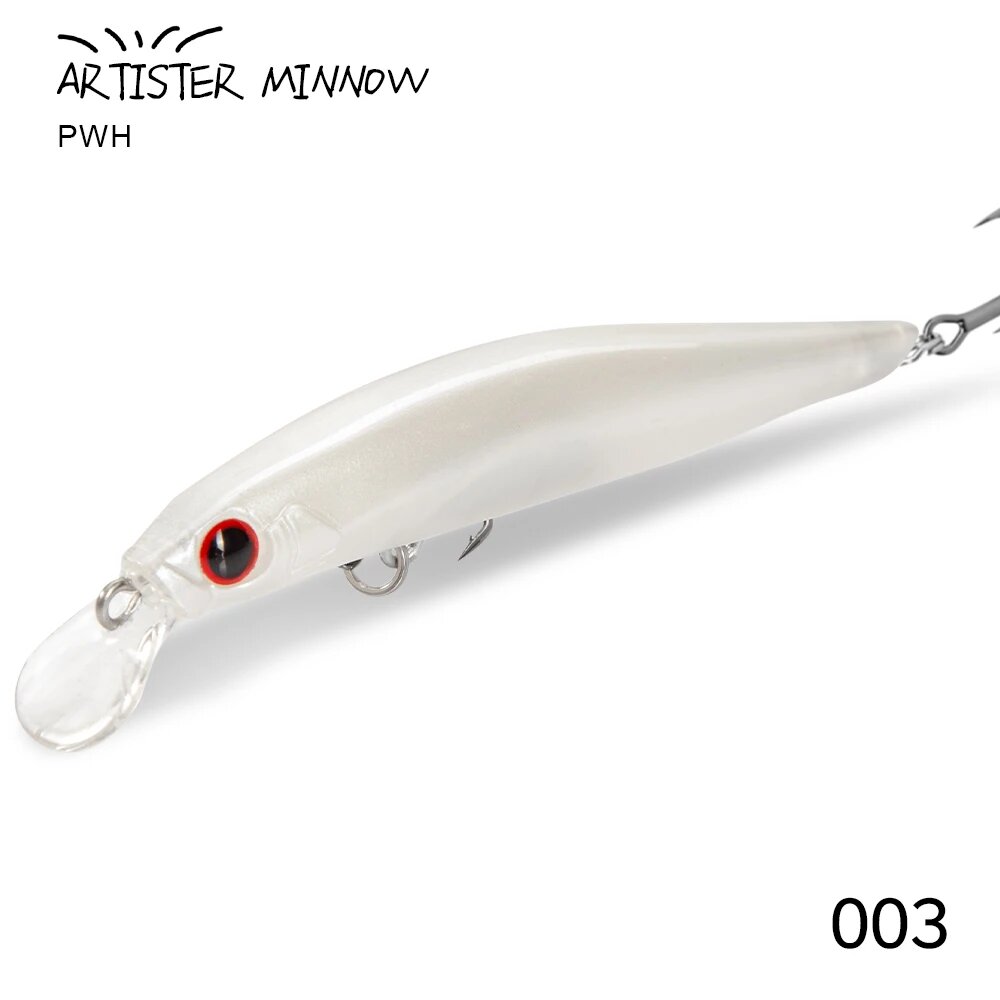 Hunthouse Artist Minnow Воблер для морского окуня 70/80/105 мм Белый, 105mm 18.5g, 003