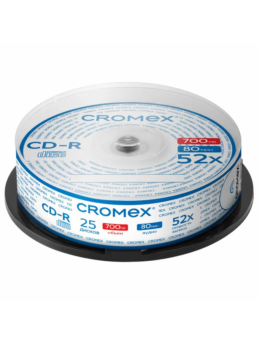 Диск CD-R CROMEX 700 Mb, 52x, комплект 25 шт.