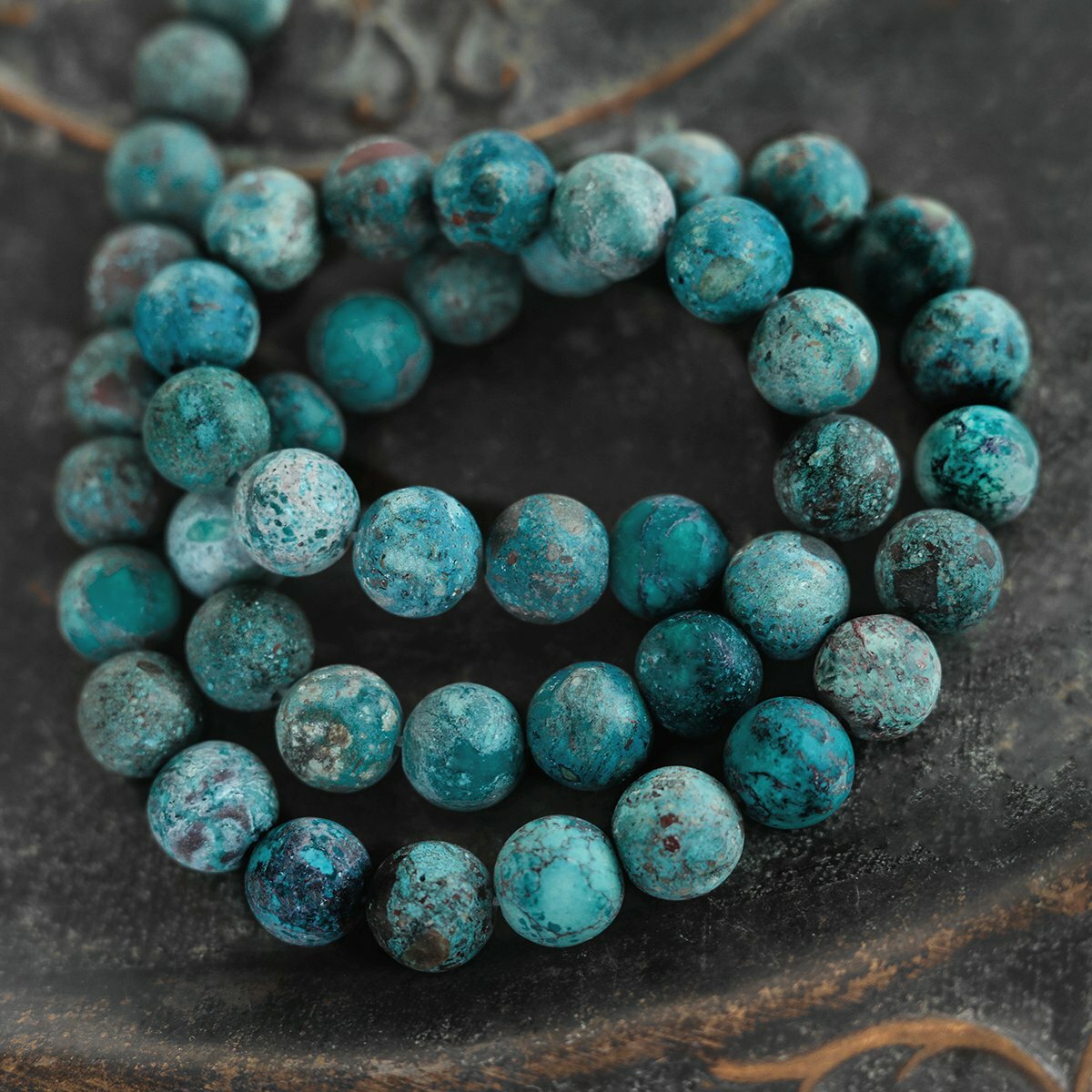 Бирюза натуральная американская 10 шт, цвет бирюзовый матовый, размер 8 мм