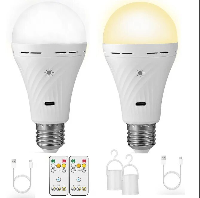 Аккумуляторная лампа Enjoydeal E27 тёплый свет 8Вт 2pcS type 2