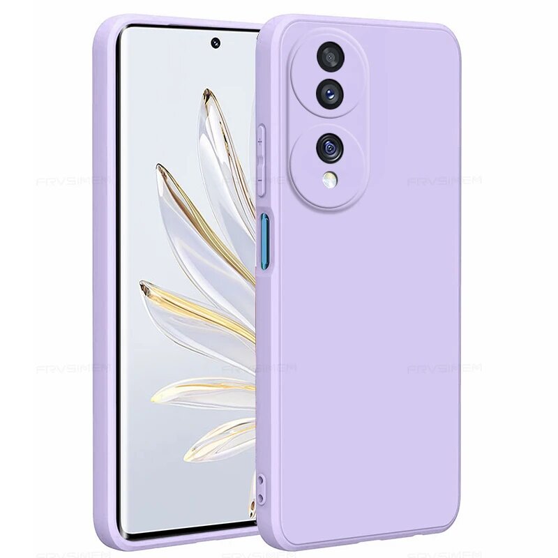 Чехол Honor 70 из жидкого силикона, Сиреневый