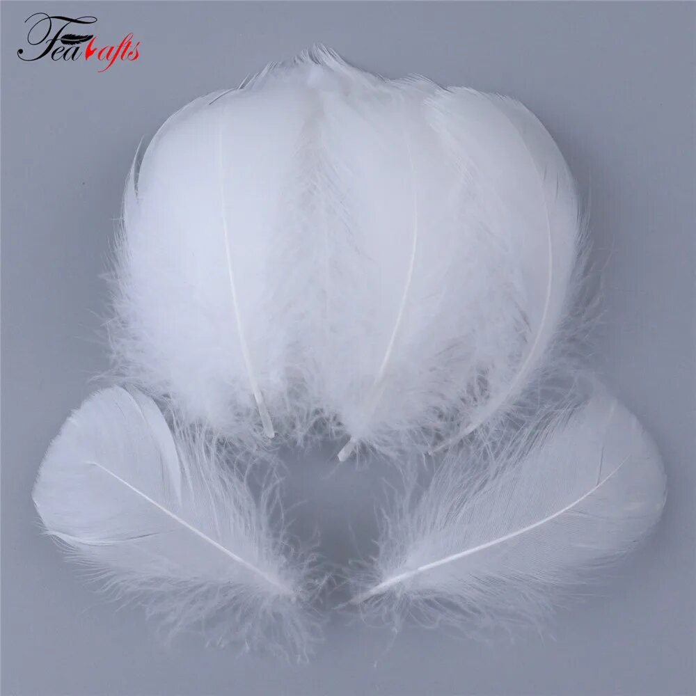 Гусиные перья для рукоделия Fearafts 100 шт. 4-8 см Белый, white