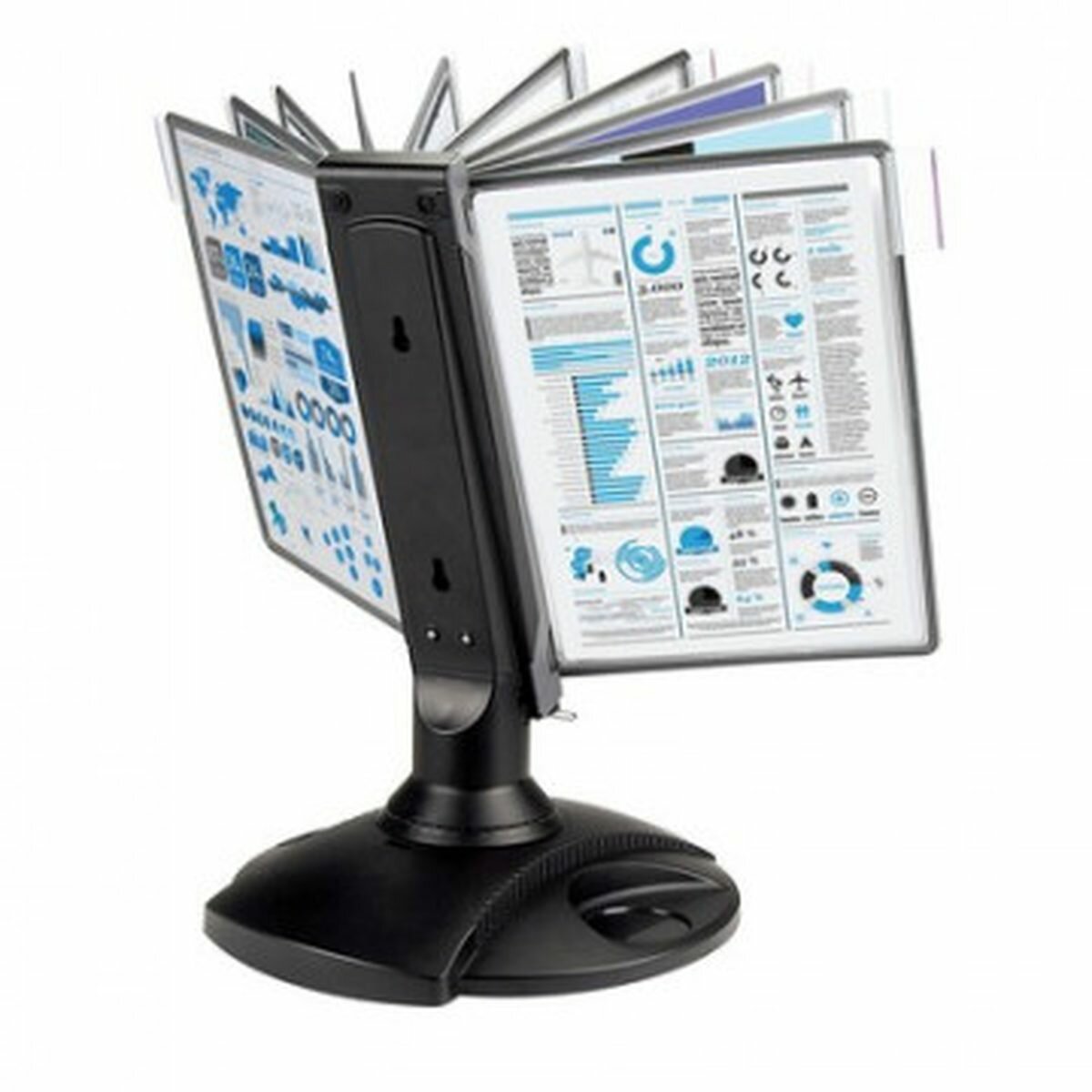 Демосистема настольная вращающаяся ProMEGA Office (на 10 панелей А4, черная)