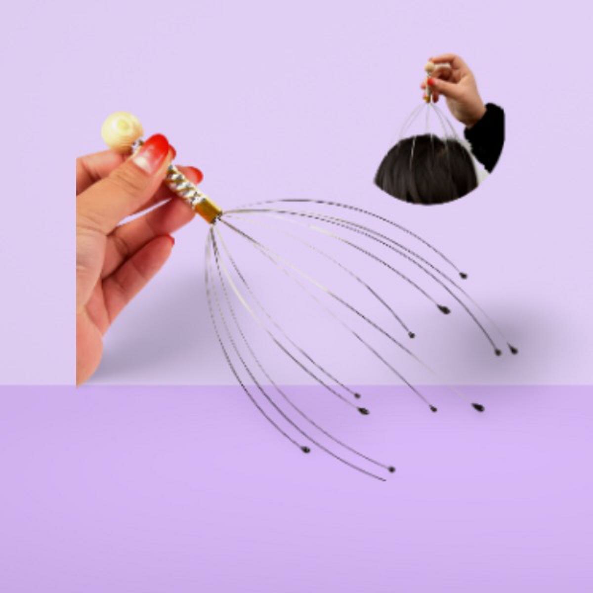 Портативный массажер для головы с пальцами / Расслабляющий массажер для головы в виде осьминога / Массажер для головы и волос Расслабляющий массажер для тела / Ручной массажер для головы в виде осьминога / Чесатель для головы