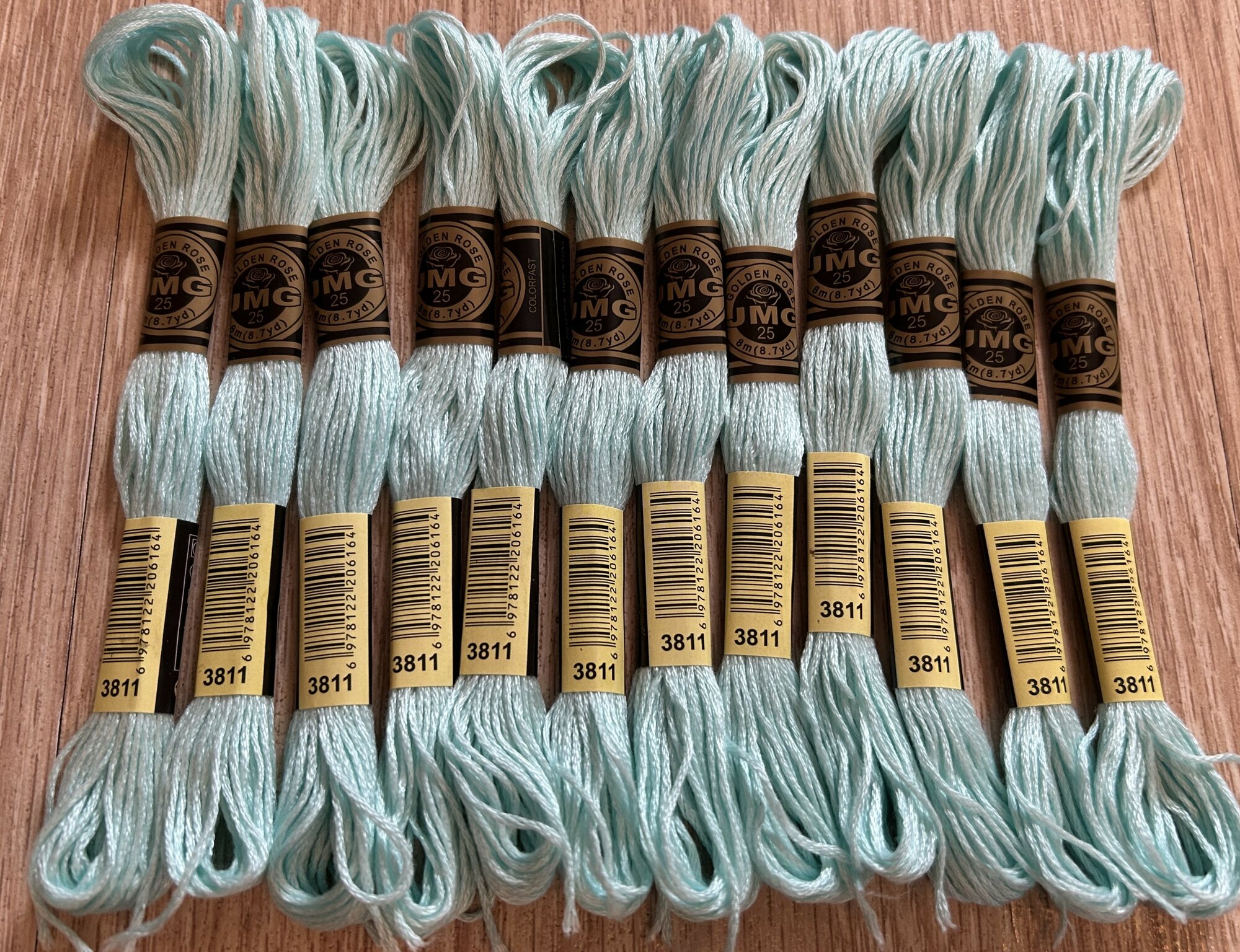 Нитки для вышивания JMC мулине (150-3866) 100% полиэфир 12 штук x 8 м