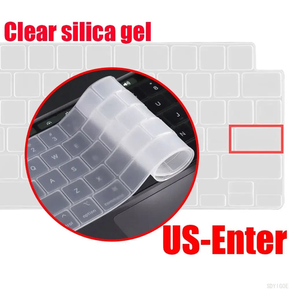 Чехол на клавиатуру Clear US для Macbook Pro/Air 16" M1/M2/M3/M4