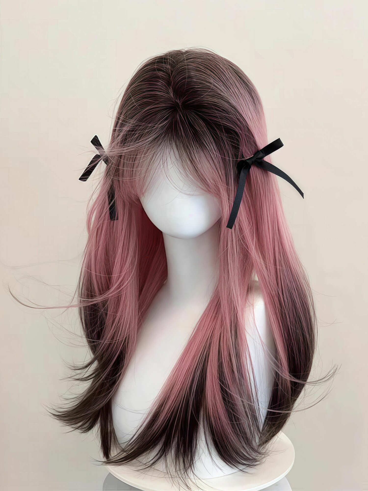 Парик розовый с градиентом в черный