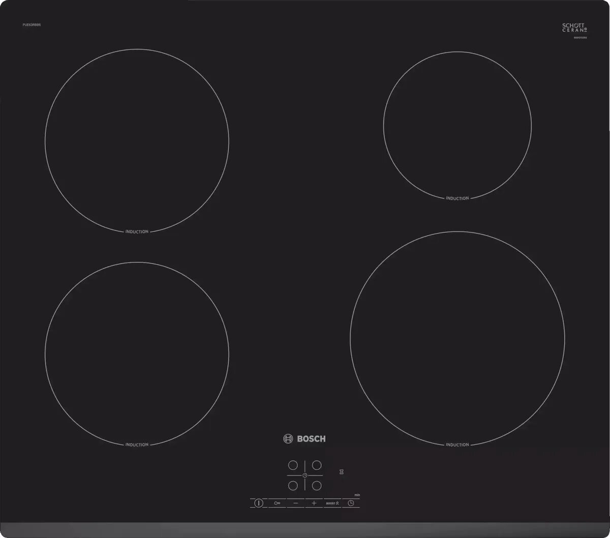 Варочная панель индукционная Bosch PUE63RBB5E черный, витринная(есть скол на углу)
