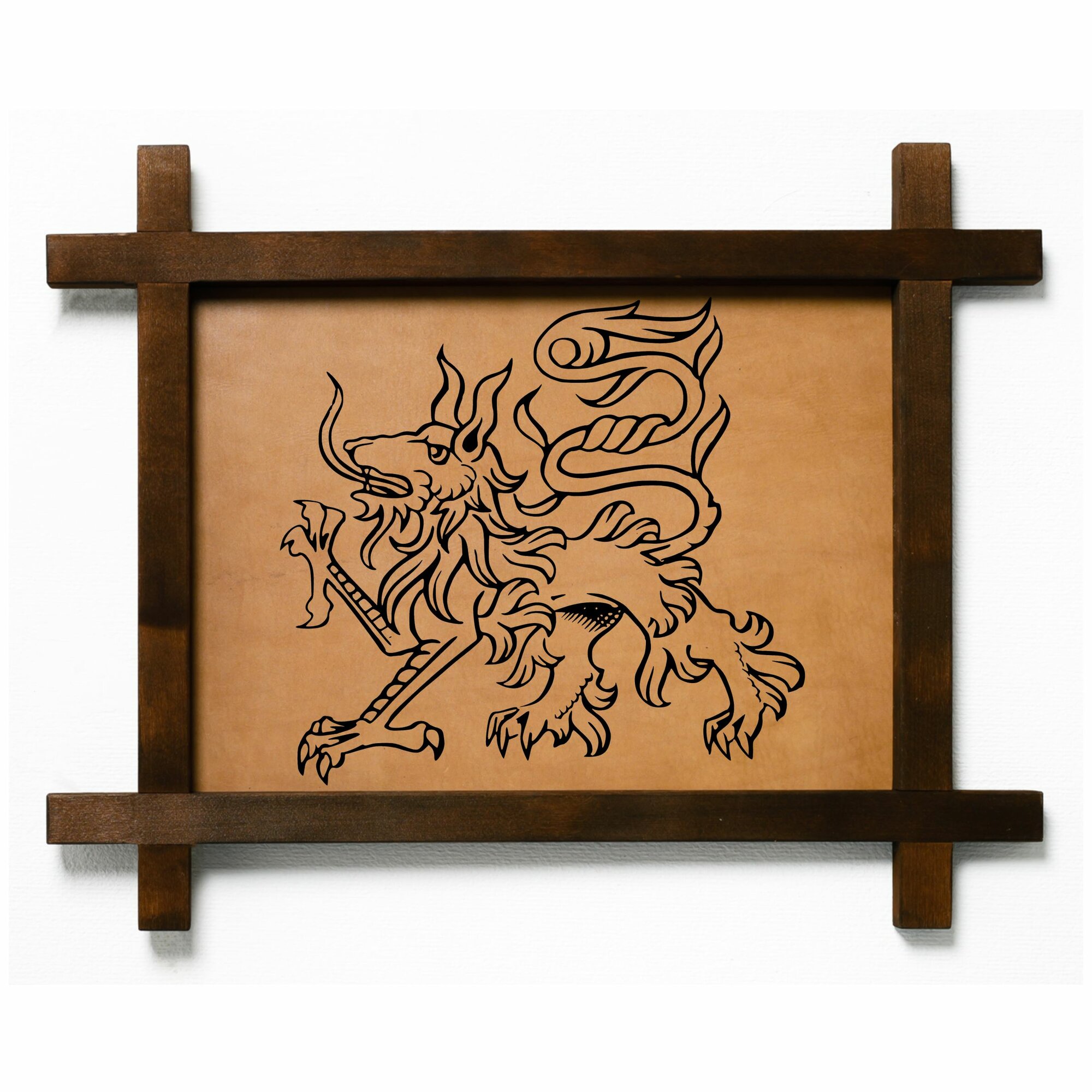 Картина интерьерная из кожи "Альфин", BoomGift