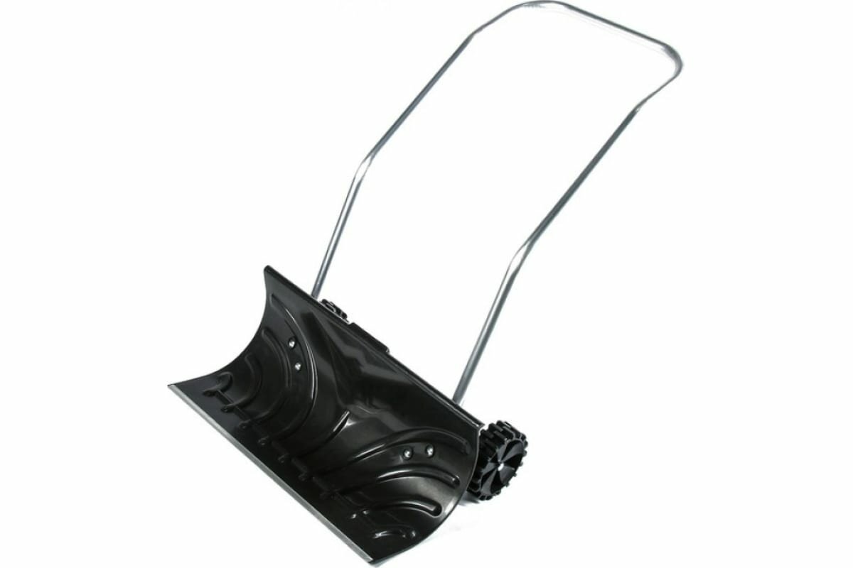 Движок для снега лето 660x330 мм, на колесах, алюминиевая планка, металлическая п-образная ручка 24804