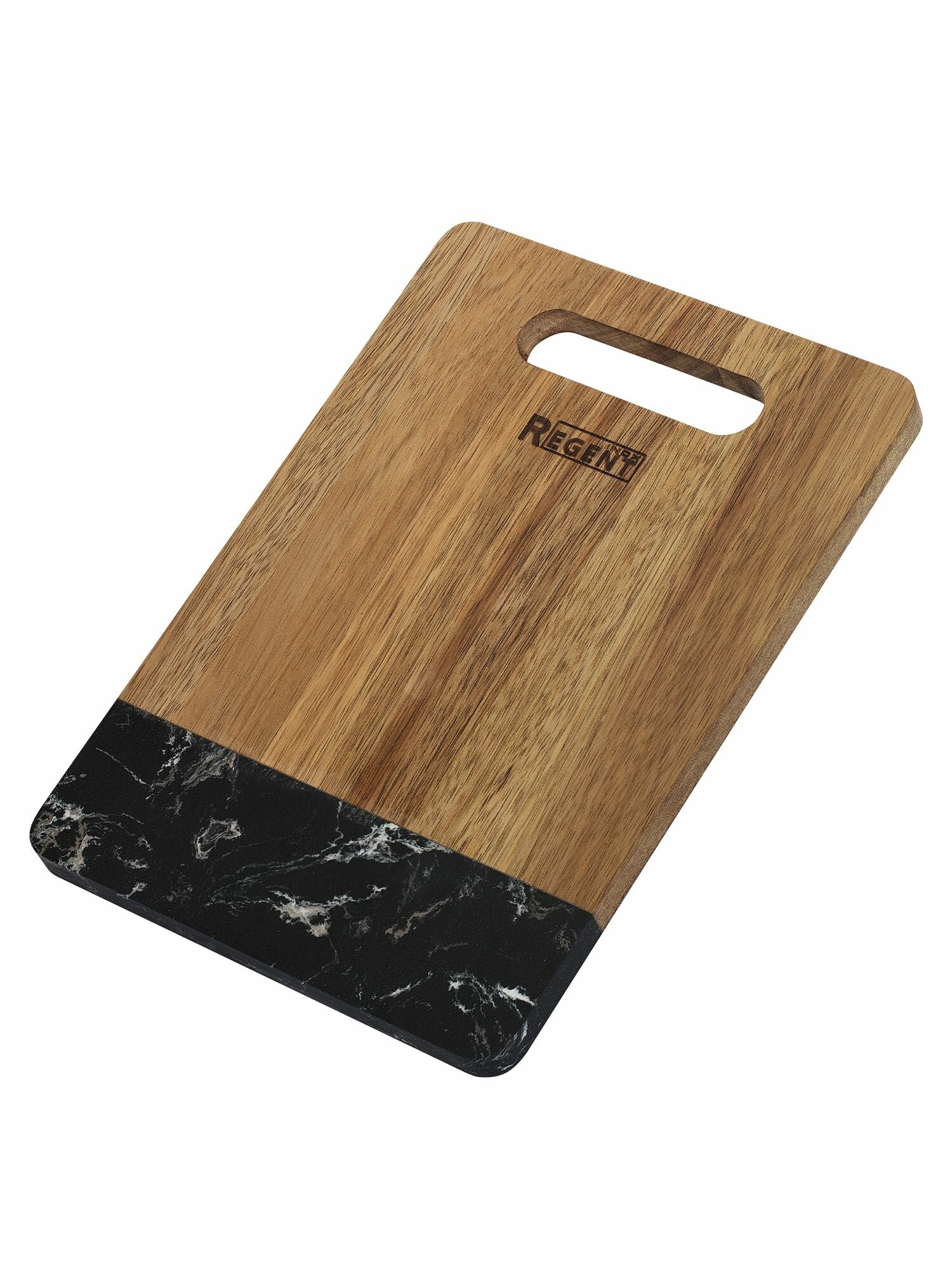 Доска разделочная на кухню для нарезки мяса рыбы сыра деревянная и каменная, подставка для рубки продуктов из акации и мрамора, посуда для стейка большая профессиональная 23х16х1,2см