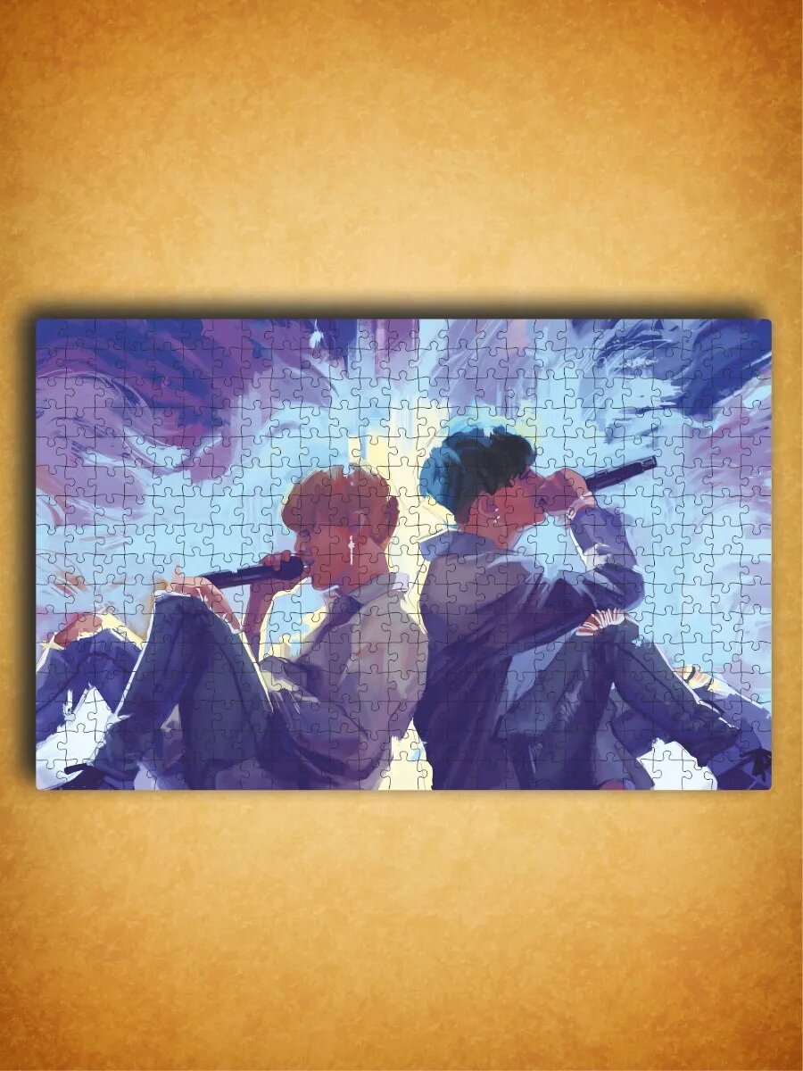 Деревянный пазл в подарок "Кей-поп группа BTS"