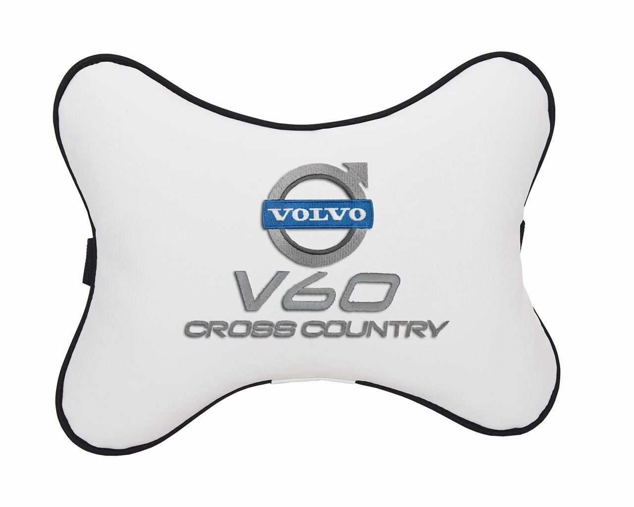 Подушка на подголовник автомобильная белая экокожа VOLVO V60 Cross Country