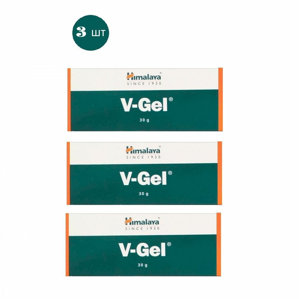 Himalaya V-Gel В-Гель Вагинальный гель от зуда, жжения и выделений, боли при мочеиспускании 30 г - 3 шт