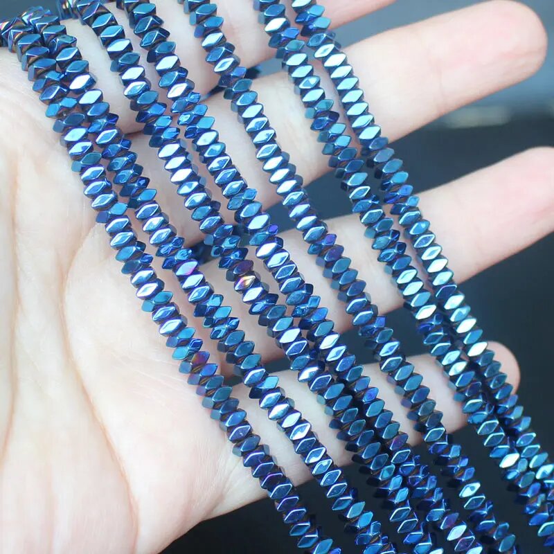 Бусины гематит Blue 2x4mm, 100шт