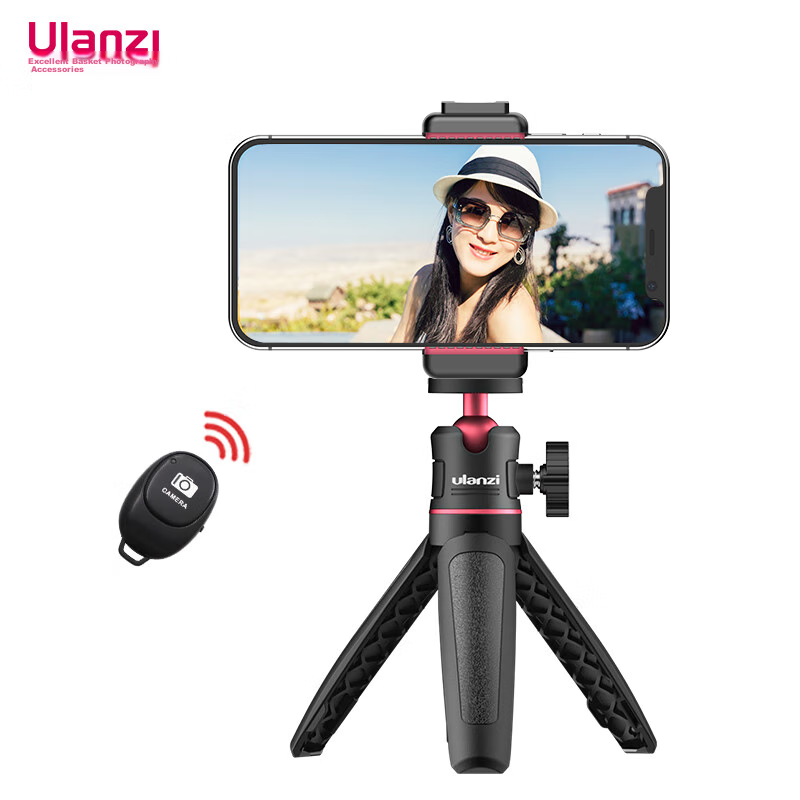 Ulanzi Vlog Mobile Live Streaming Bluetooth Kit, Mini Portable Tripod, Phone Clamp, Desktop Stand, Extendable Selfie Stick