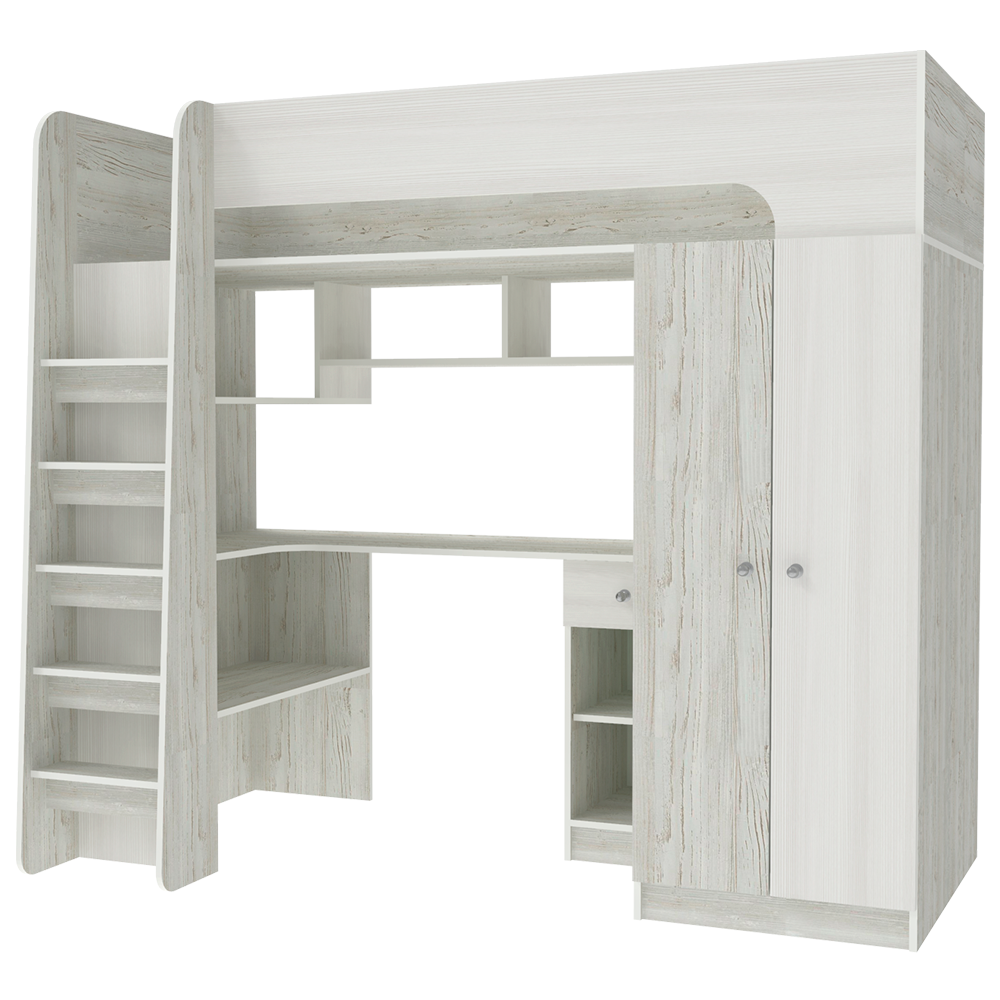 Кровать чердак Астра 10 Винтерберг Белое Дерево