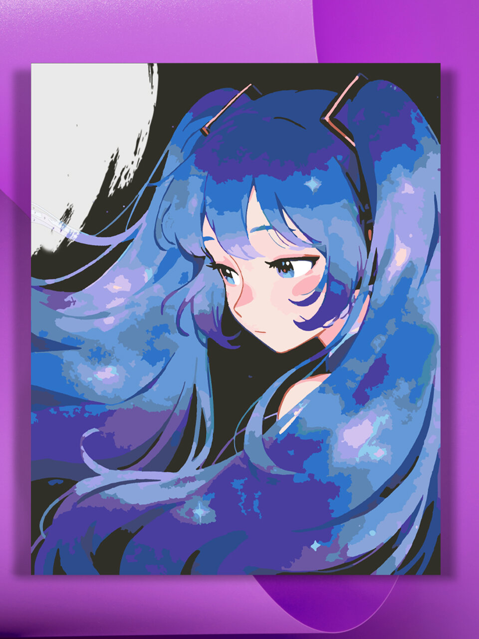 Картина по номерам на холсте Мику - Космос, 30 х 40 см