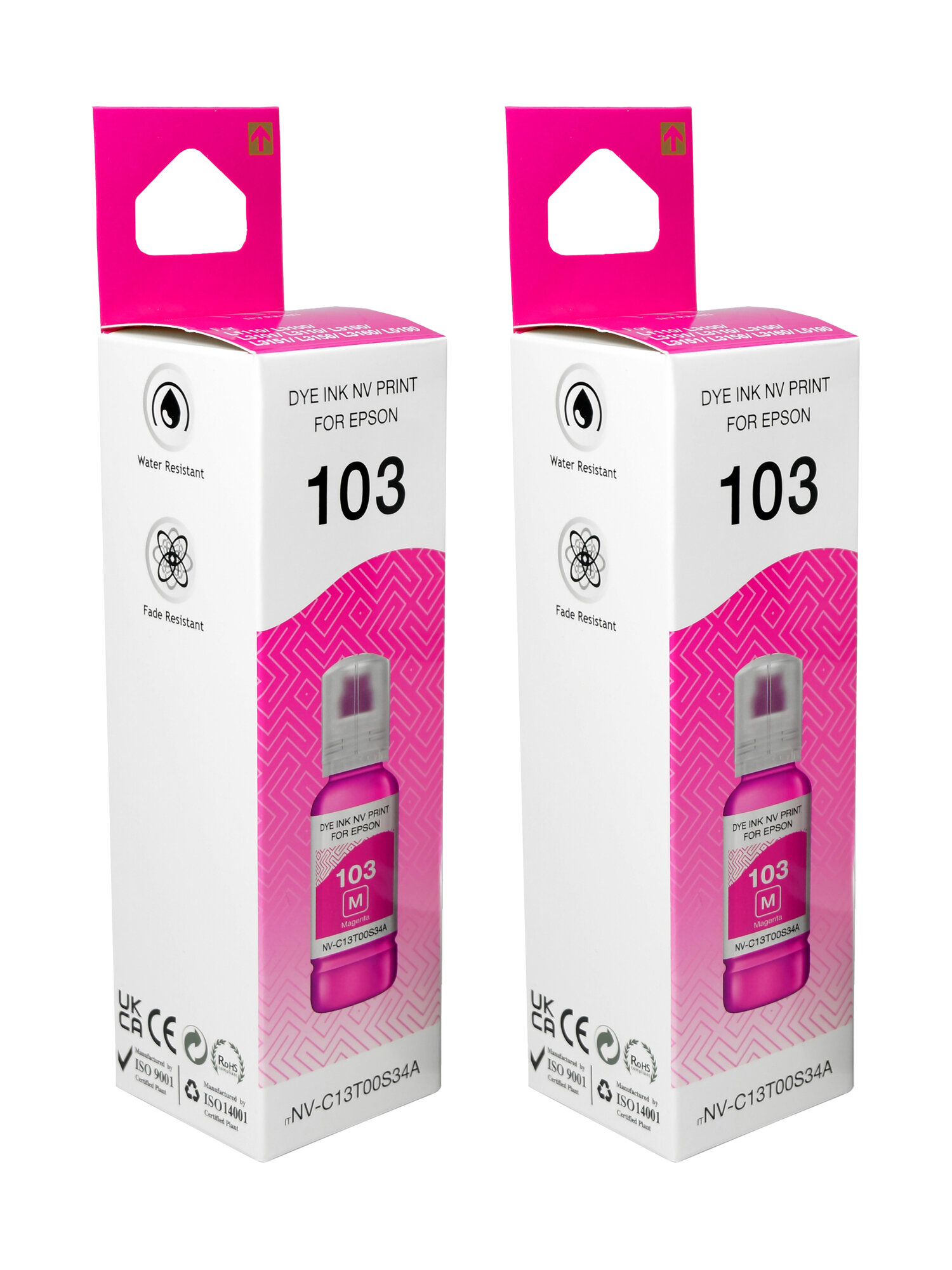 Комплект 2 шт. Чернила NV Print 103 для Epson L1110, L3100 (70 мл) Magenta