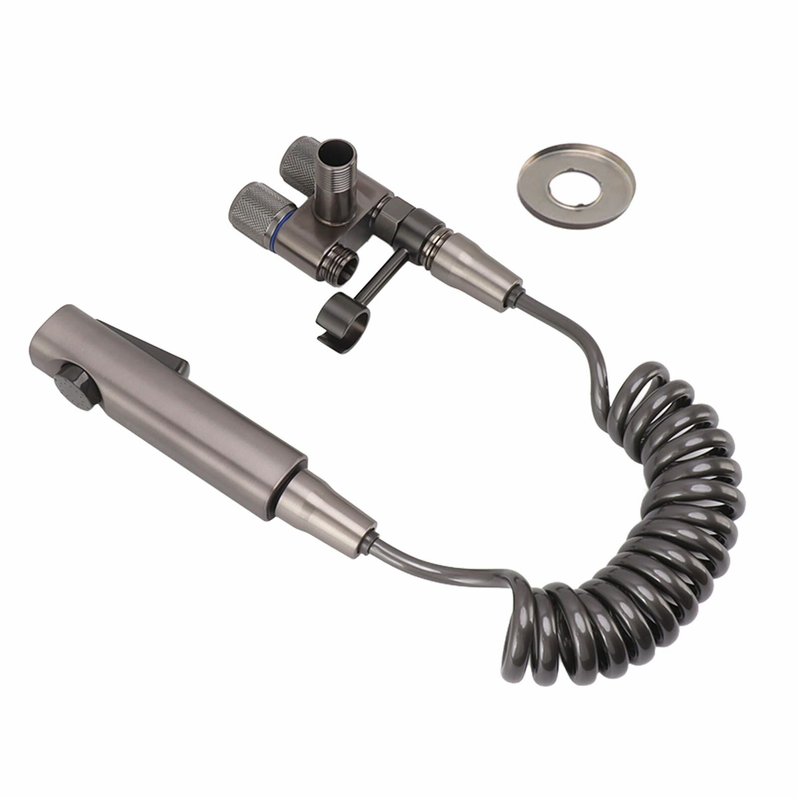 Распылитель для биде для унитаза Ручная насадка для биде Набор опрыскивателей для унитаза со шлангом для женской гигиены Серый