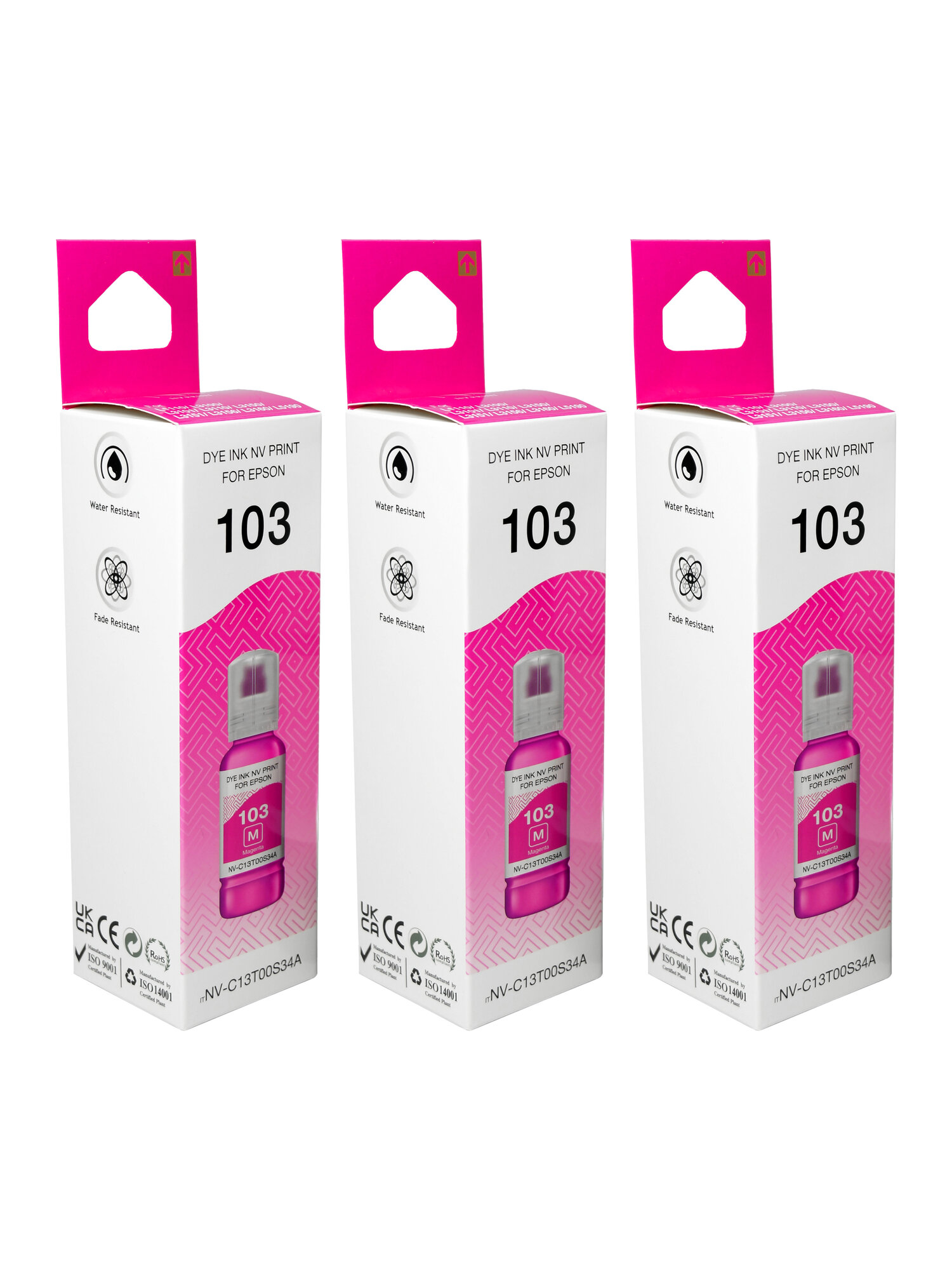 Комплект 3 шт. Чернила NV Print 103 для Epson L1110, L3100 (70 мл) Magenta