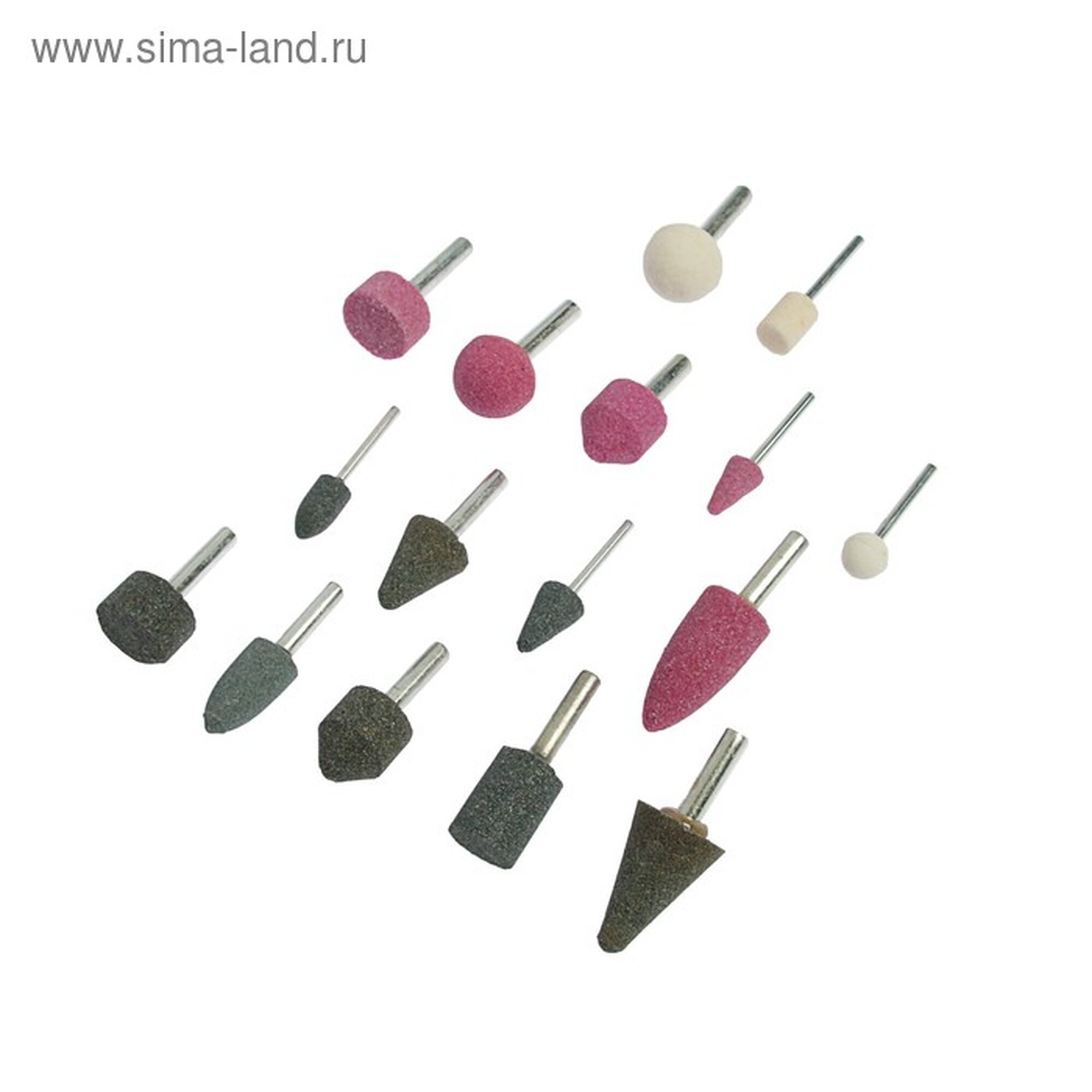 Набор шарошек абразивных тундра, диаметр хвостовика 3 и 6 мм, 16 шт.