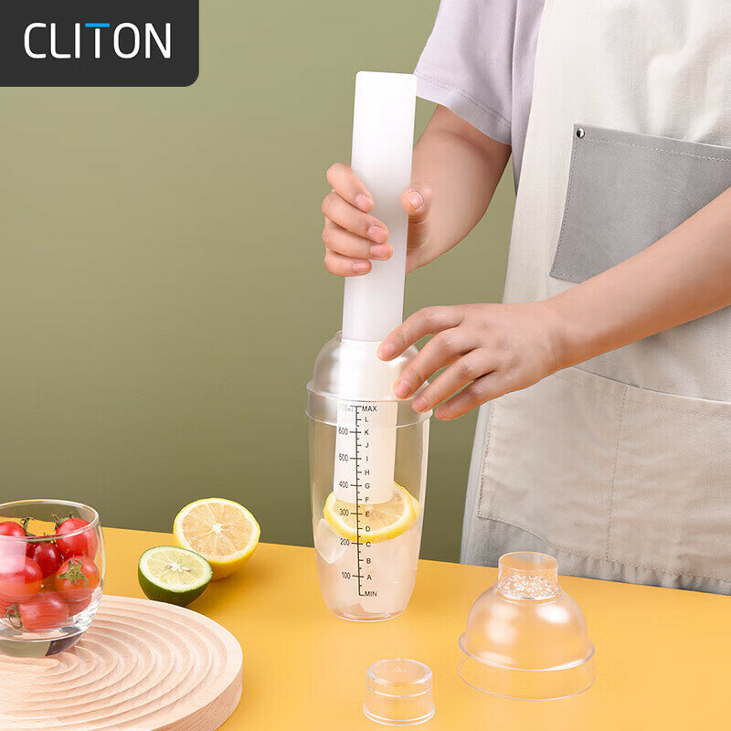 CLITON Shaker Set, Hand-Shaken Lemon Tea And Milk Tea Tools, Cocktail Mixer Set, Ice Crusher Hammer, Muddler, Shaker Bottle