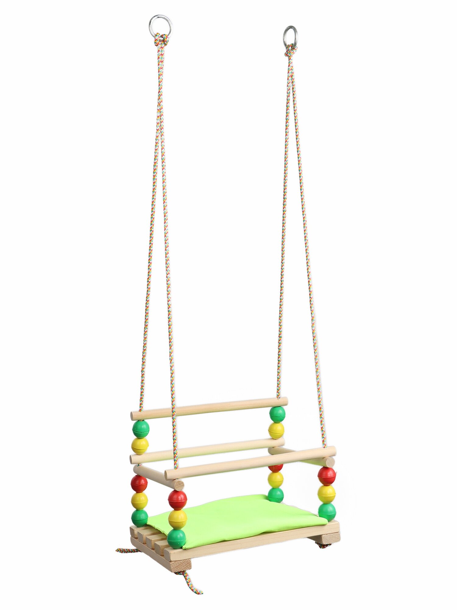 Качель деревянная, для игровой площадки с мягкой сидушкой, «Ветерок», сиденье 34×28 см, цвет микс