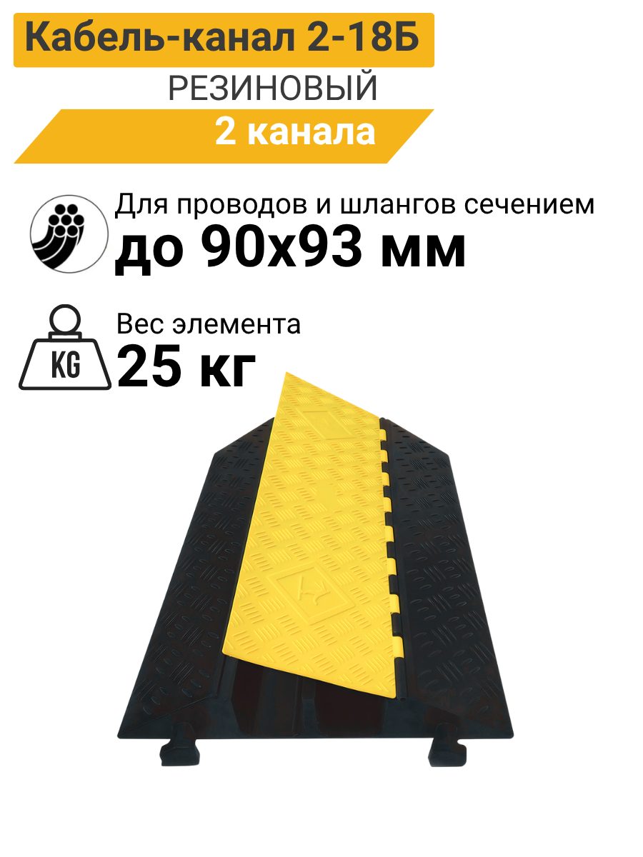 Кабель-канал резиновый дорожный 90х93/93мм 18т ККР-2-18Б Китай
