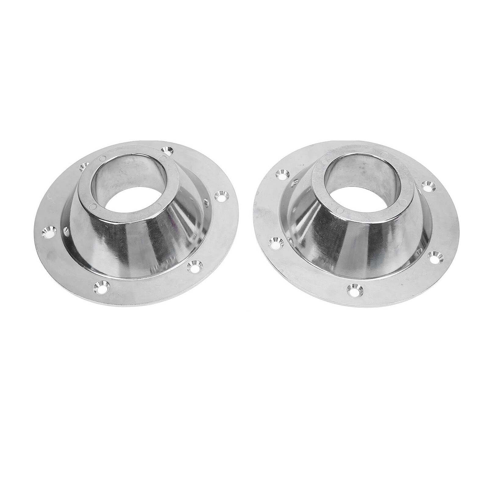 2PCS RV Table Base Cr Plated Алюминиевая гладкая поверхность 6 отверстий для напольного крепления стола