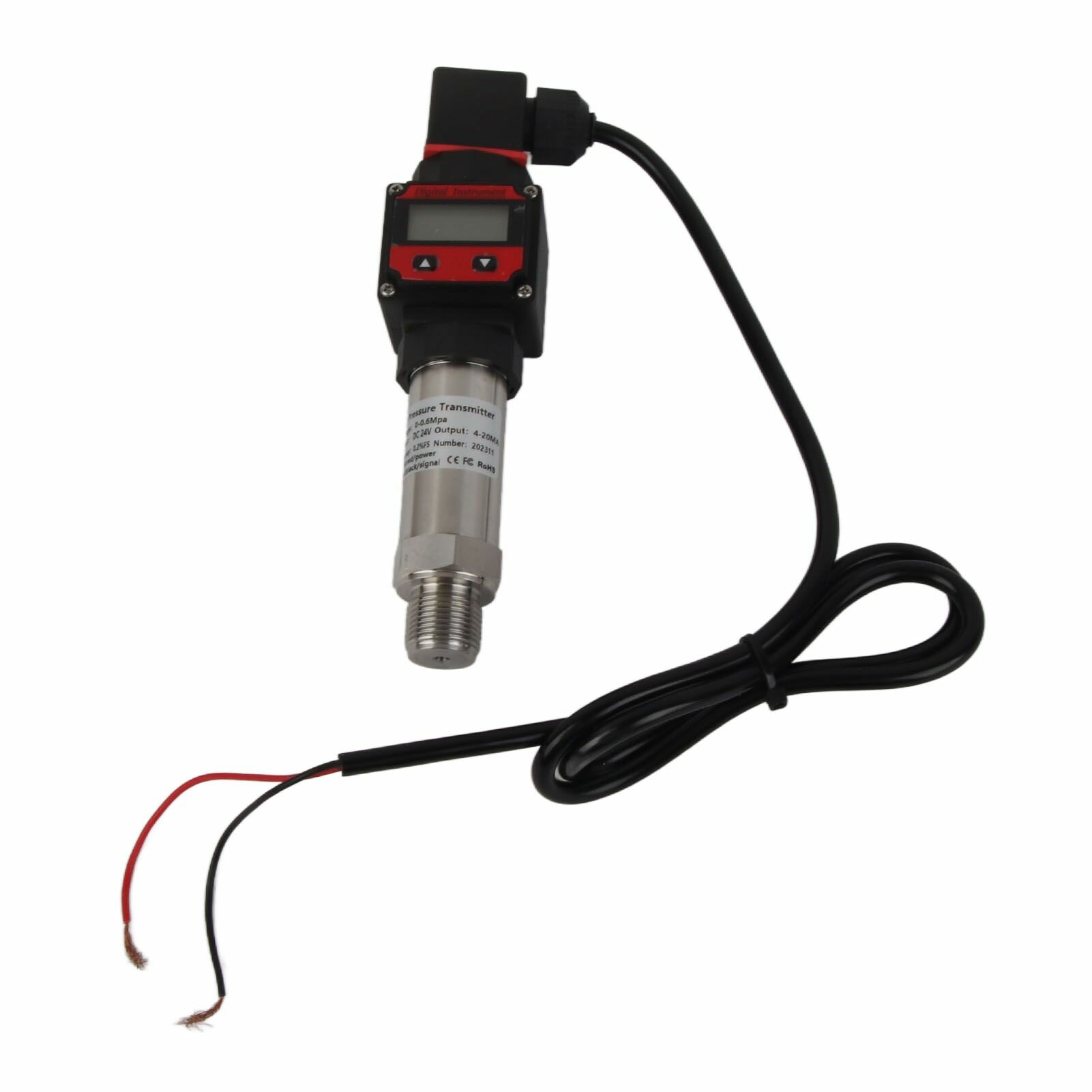 Диффузионный кремниевый датчик давления, цифровой преобразователь давления воды и воздуха, 24 В постоянного тока, 4 20 мА0-0,6 МПа